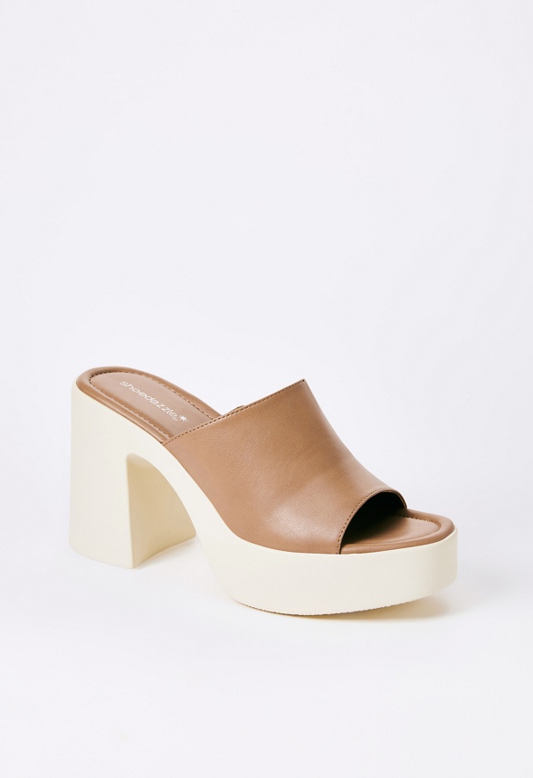 Kenzie Block Heeled Sandal In Portobello Get Great Deals At Justfab