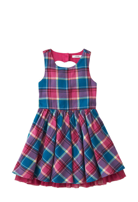 Girls Plaid Heart Back Dress in Girls Plaid Heart Back Dress - Get ...