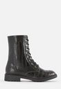 Halsey Combat Boot in BLACK CROC - Get great deals at JustFab