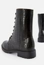 Halsey Combat Boot in BLACK CROC - Get great deals at JustFab