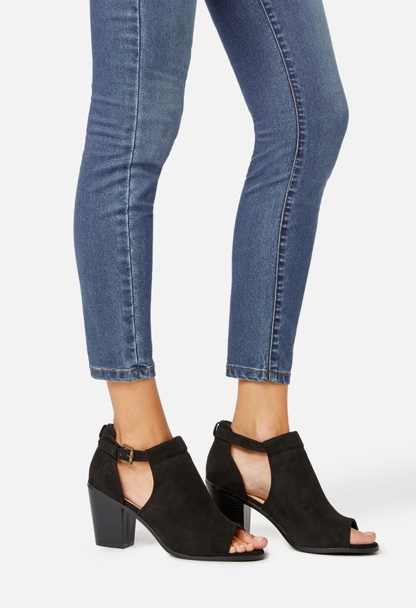 Tayln Open Toe Block Heel Bootie in Black - Get great deals at JustFab