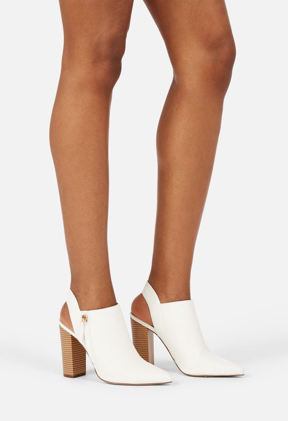 Katherine Sling-Back Bootie in White - Get great deals at JustFab