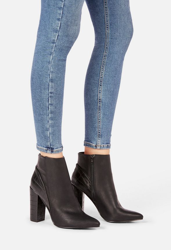 Taleah Printed Heeled Bootie in Black - Get great deals at JustFab