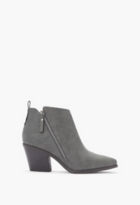 Carlee Side Zip Heeled Bootie in Gray - Get great deals at JustFab