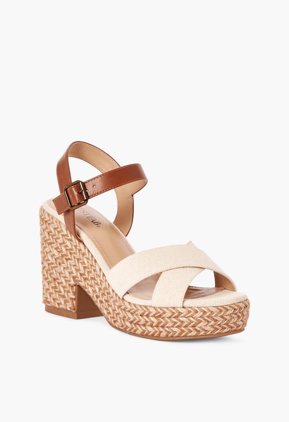 Take A Stroll Platform Espadrille Heeled Sandal in NATURAL MULTI - Get ...
