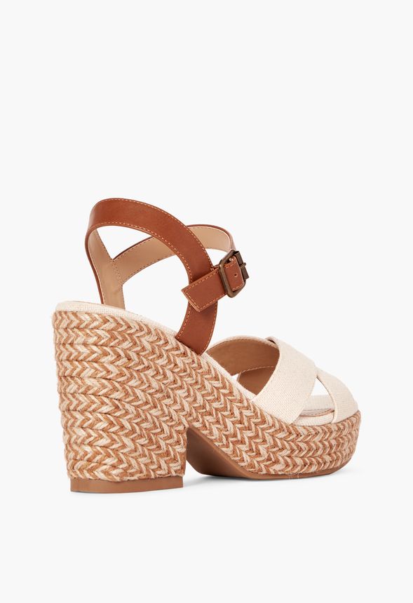 Take A Stroll Platform Espadrille Heeled Sandal in NATURAL MULTI - Get ...
