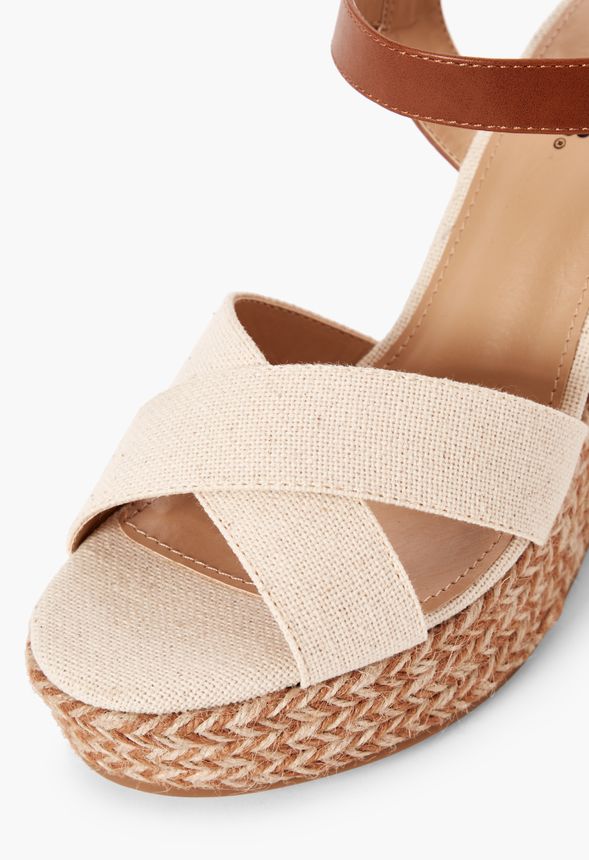 Take A Stroll Platform Espadrille Heeled Sandal in NATURAL MULTI - Get ...