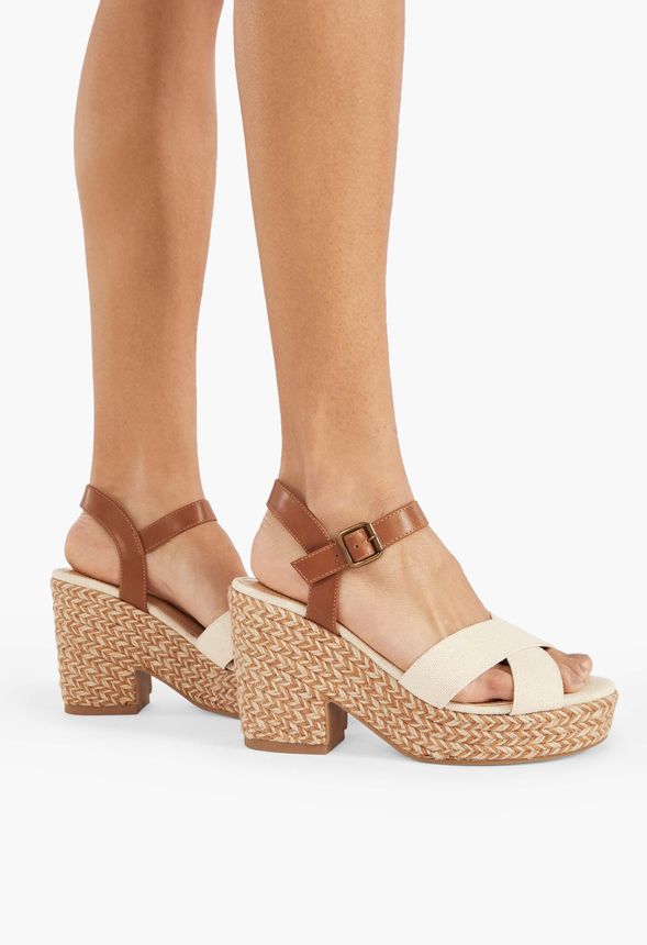 Take A Stroll Platform Espadrille Heeled Sandal in NATURAL MULTI - Get ...