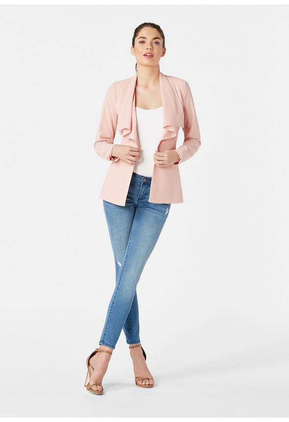 Drape Front Blazer in Mellow Rose - Get great deals at JustFab