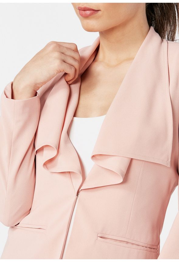 Drape Front Blazer in Mellow Rose - Get great deals at JustFab