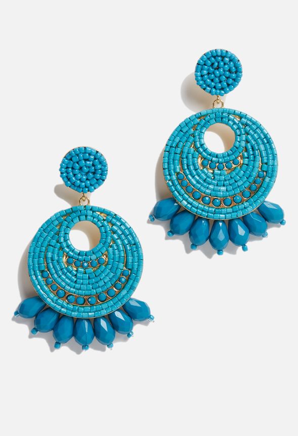 Stone Cold Statements Earrings in Turquoise - Get great deals at JustFab