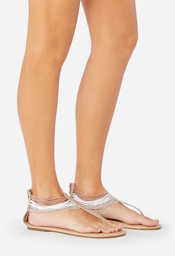 Persia Beaded Sandal in Pink Combo - Get great deals at JustFab