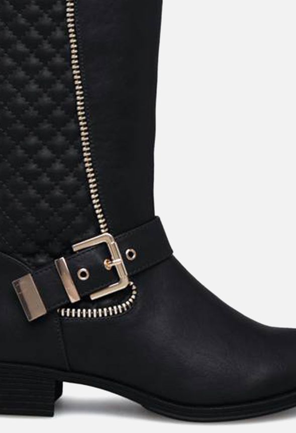 AMY FLAT BOOT in Black - Get great deals at JustFab