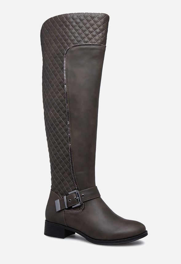 AMY FLAT BOOT in Taupe - Get great deals at JustFab