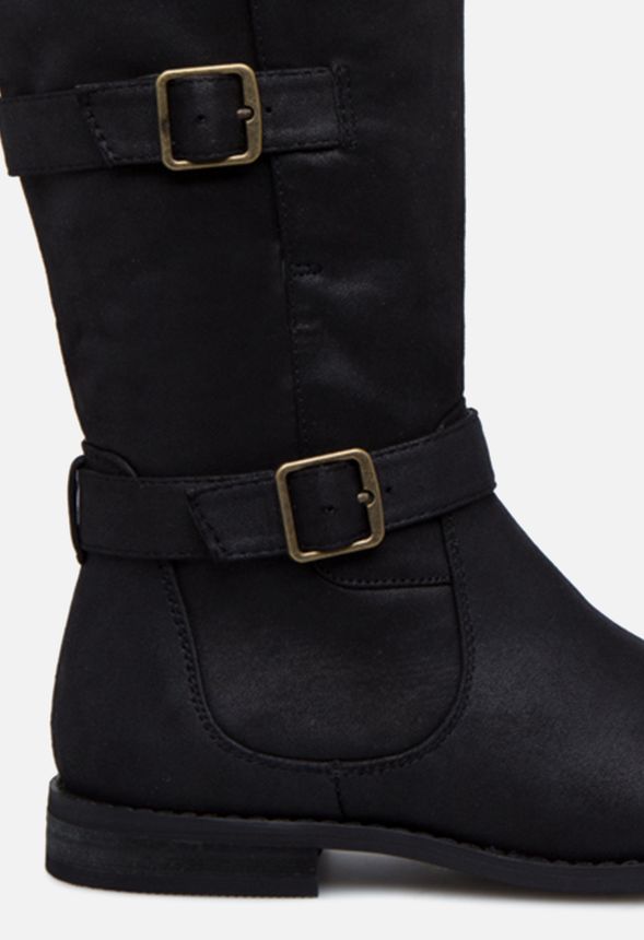 FABIOLA FLAT BOOT in Black - Get great deals at JustFab
