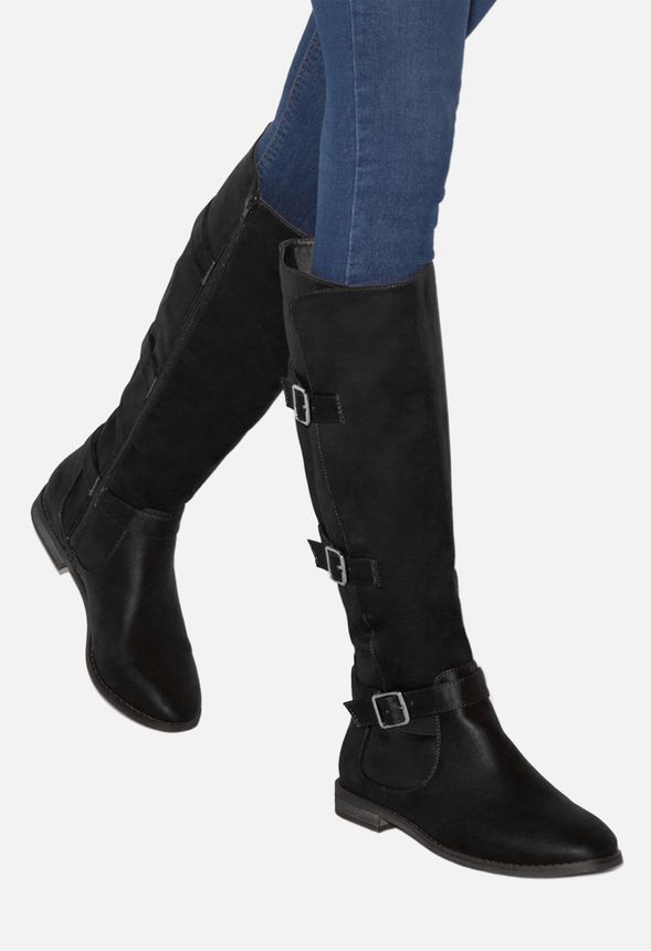 FABIOLA FLAT BOOT in Black - Get great deals at JustFab