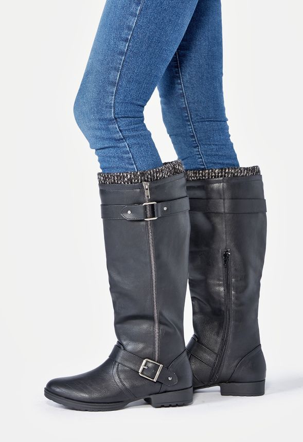 Julianna Flat Boot in Black - Get great deals at JustFab