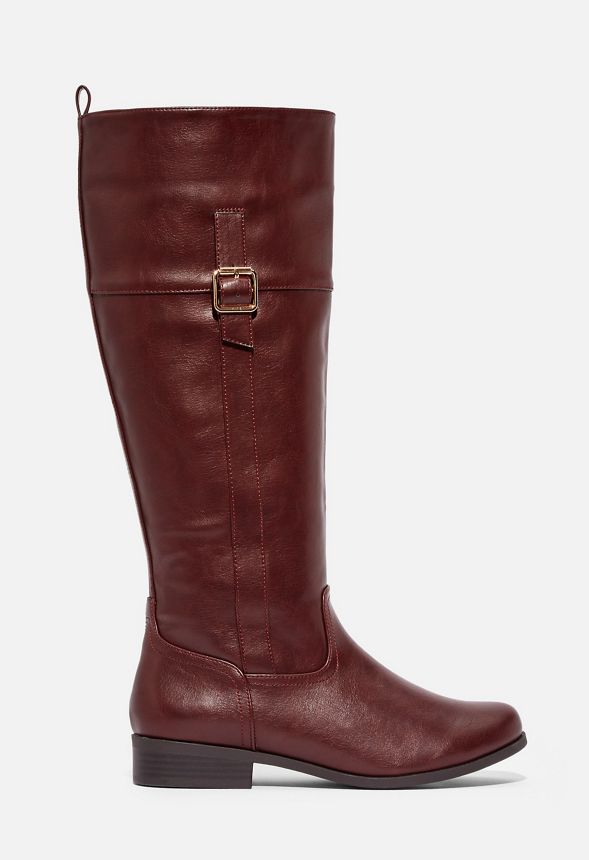 Winona Riding Boot in Burgundy - Get great deals at JustFab