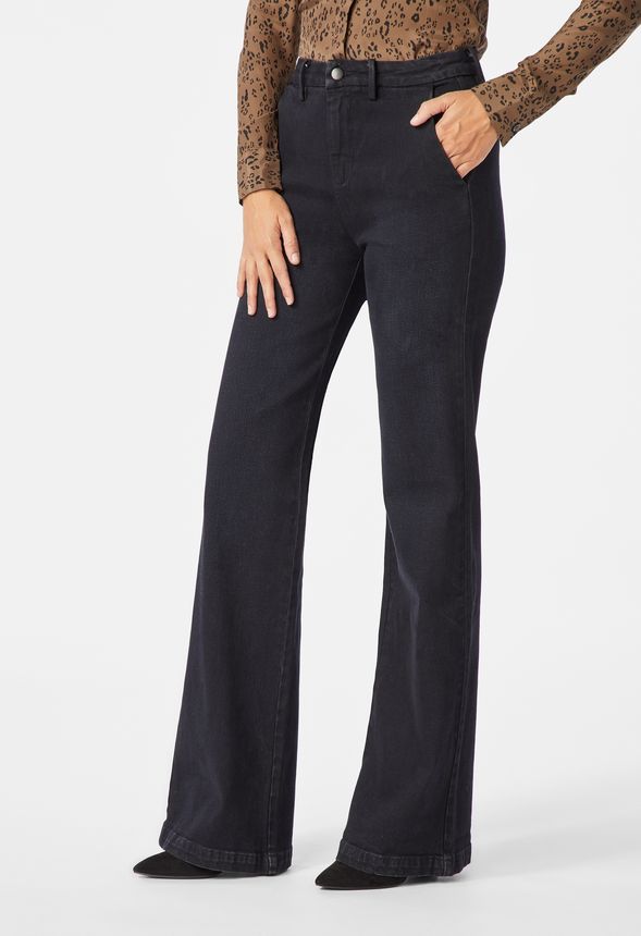 High Rise Denim Trousers in Storm Tides - Get great deals at JustFab