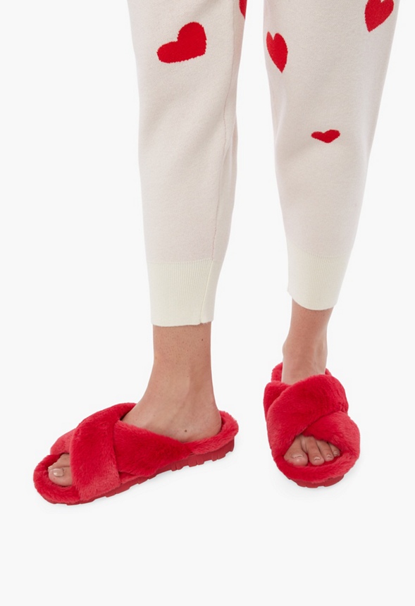 Mindey Cozy Slipper in High Risk Red - Get great deals at JustFab