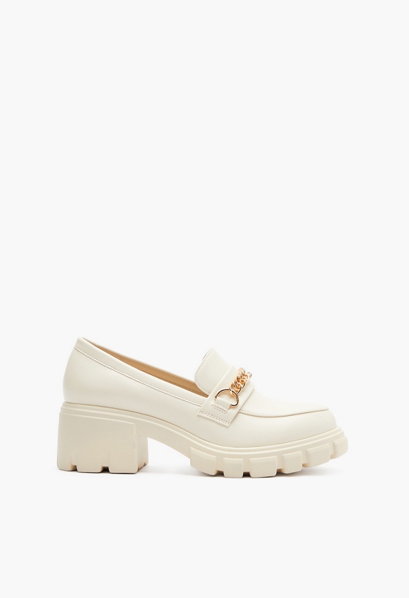 Leli Chain Detail Lug Sole Loafer in Birch White - Get great deals at ...