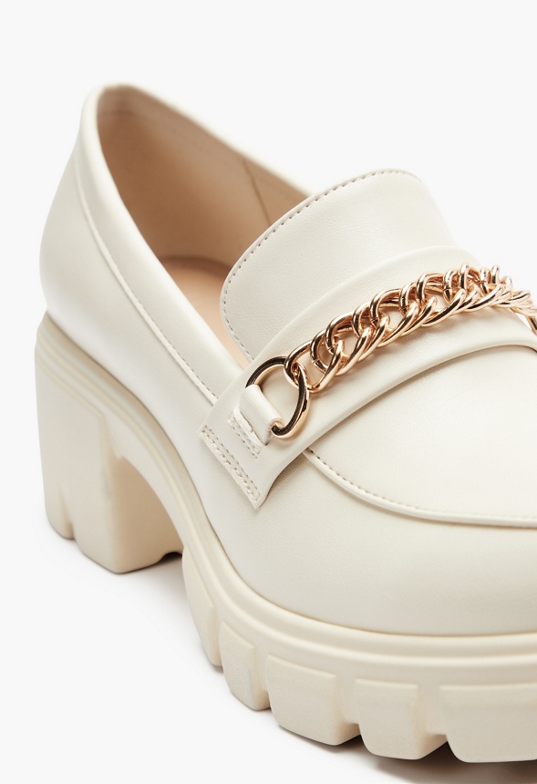 Leli Chain Detail Lug Sole Loafer in Birch White - Get great deals at ...