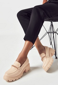 Leli Chain Detail Lug Sole Loafer in Birch White - Get great deals at ...