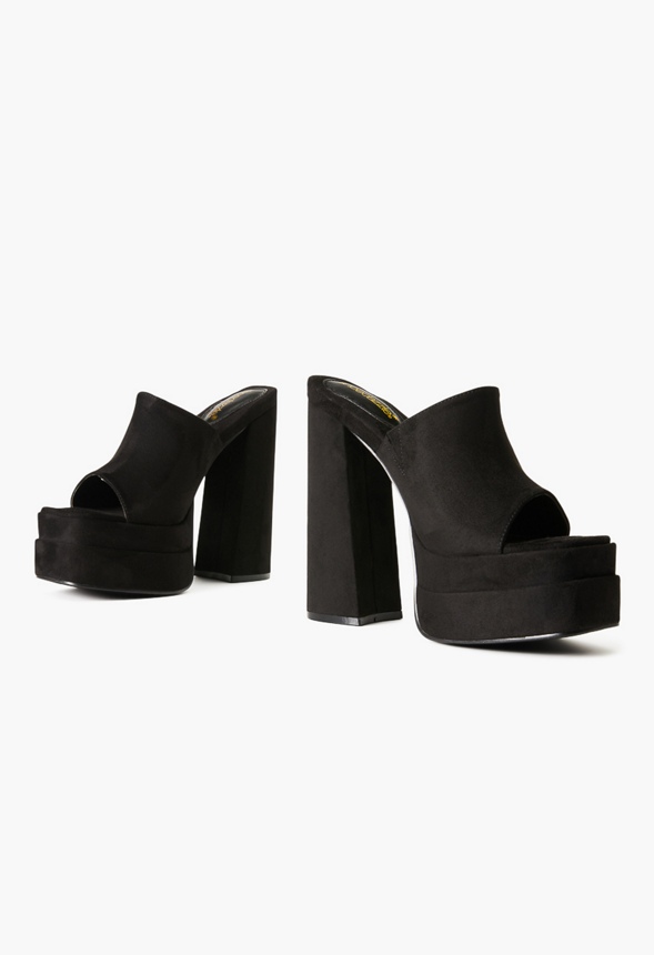 Emmy Platform Sandal in BLACK CAVIAR - Get great deals at JustFab