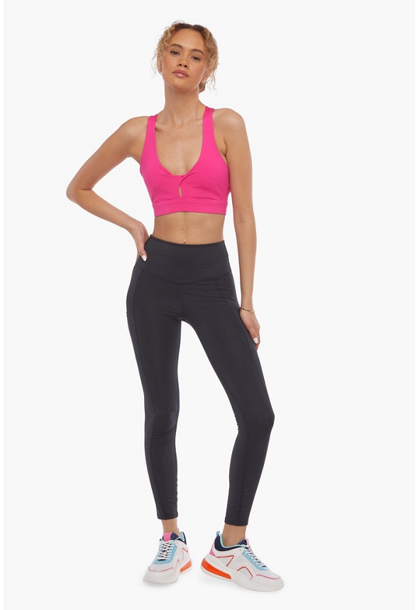 Twist Front Sports Bra Clothing in PINK TIE DYE - Get great deals at ...