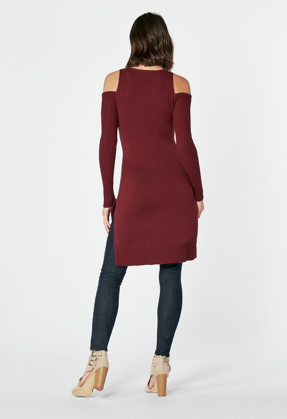 Cold Shoulder Tunic in Oxblood - Get great deals at JustFab
