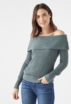 Off Shoulder Sweater in Grey Multi - Get great deals at JustFab