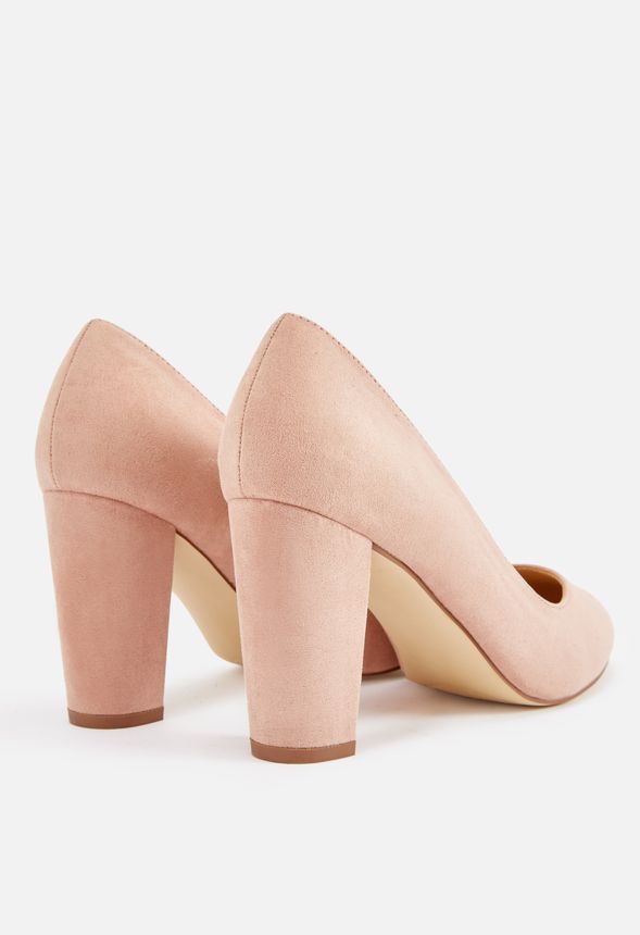 Lavine Block Heel Pump in Blush - Get great deals at JustFab