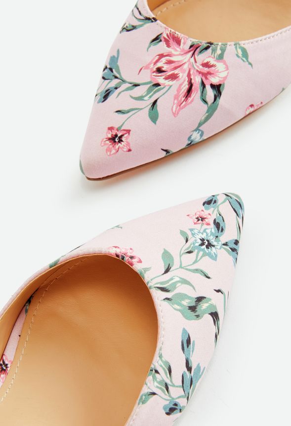 Low Key Block Heel Pump in Blush Floral - Get great deals at JustFab