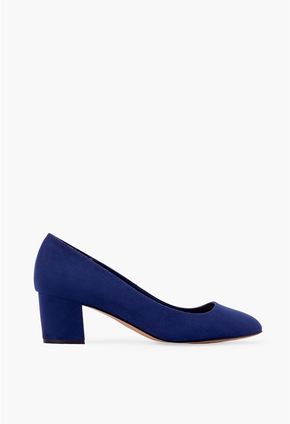 Caroline Block Heeled Pump in Nice Blue - Get great deals at JustFab