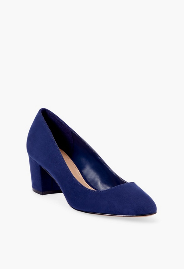 Caroline Block Heeled Pump in Nice Blue - Get great deals at JustFab