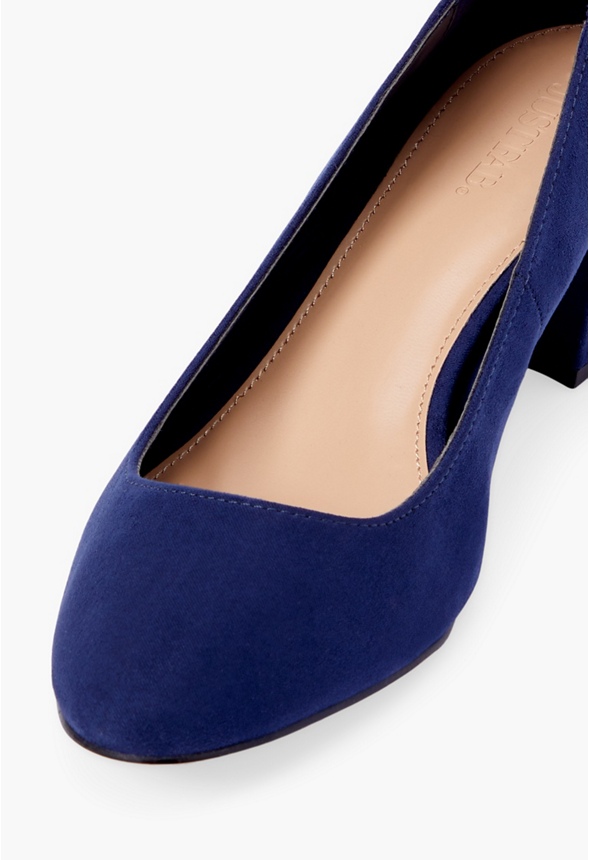 Caroline Block Heeled Pump in Nice Blue - Get great deals at JustFab