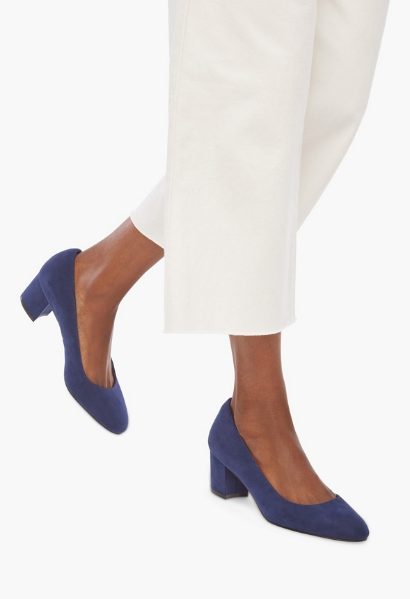 Caroline Block Heeled Pump in Nice Blue - Get great deals at JustFab