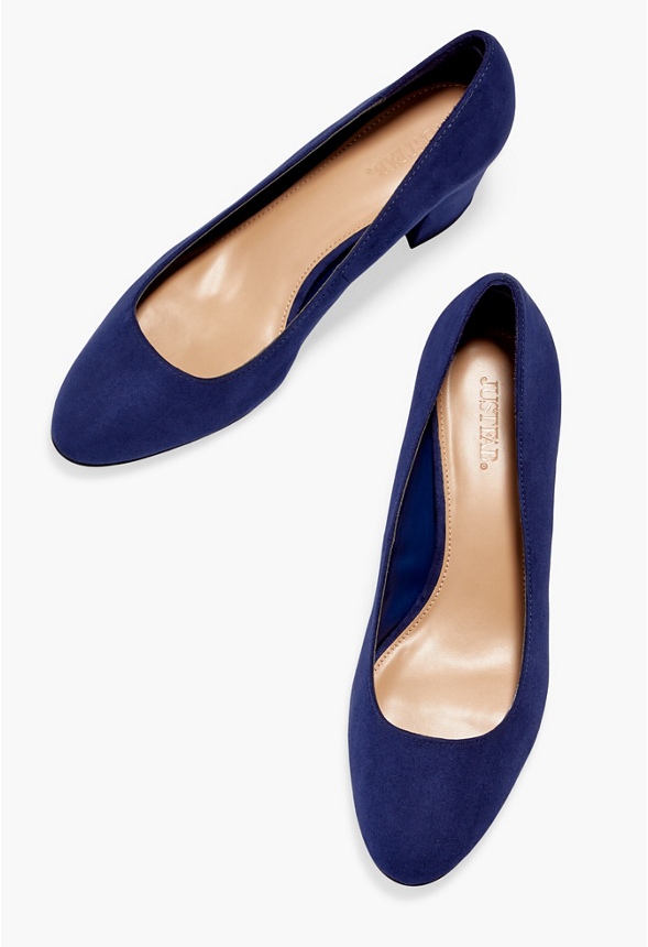 Caroline Block Heeled Pump in Nice Blue - Get great deals at JustFab