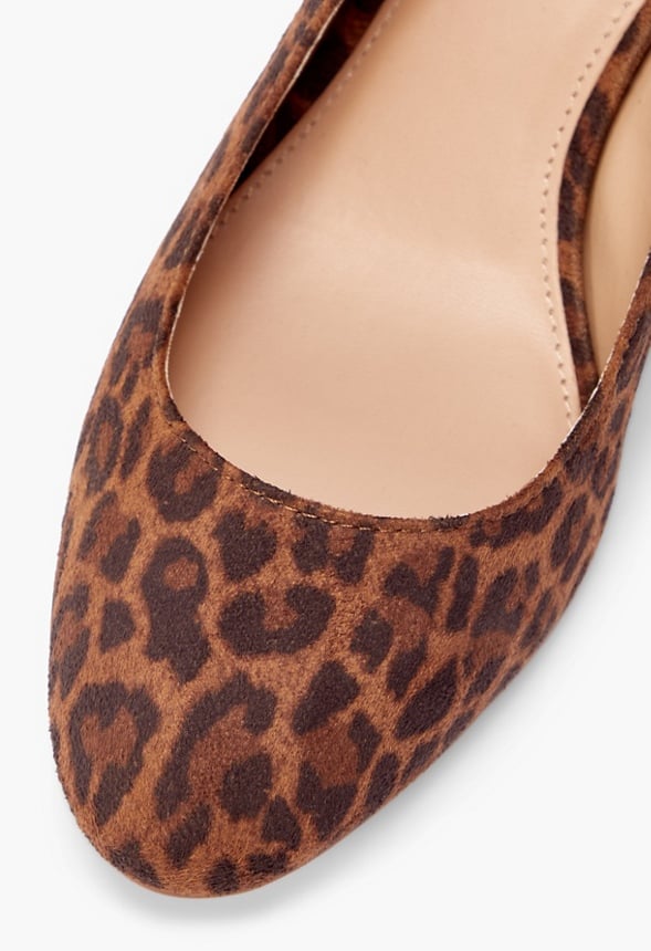 Caroline Block Heeled Pump in Leopardino - Get great deals at JustFab