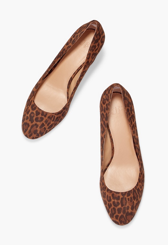 Caroline Block Heeled Pump in Leopardino - Get great deals at JustFab