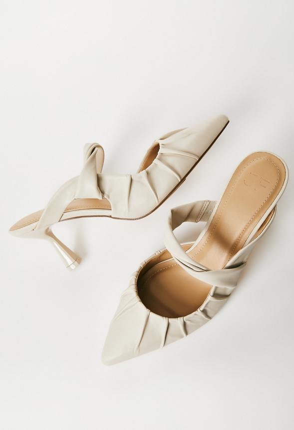 Clementine Embellished Pump in Birch White - Get great deals at JustFab