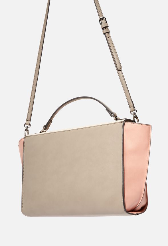 Must Have Modern Satchel in Grey/Blush - Get great deals at JustFab