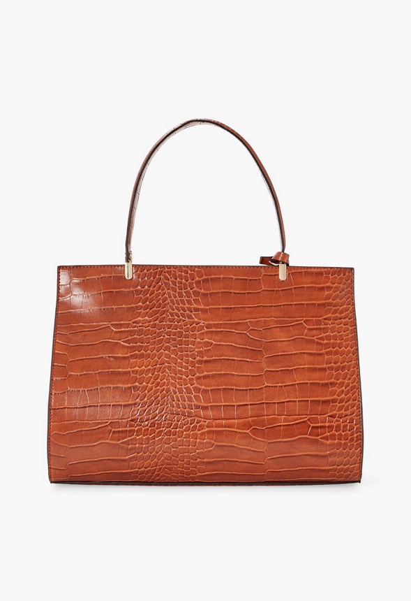 Belted Satchel With Key Fob Bags & Accessories in Whiskey Croc - Get ...