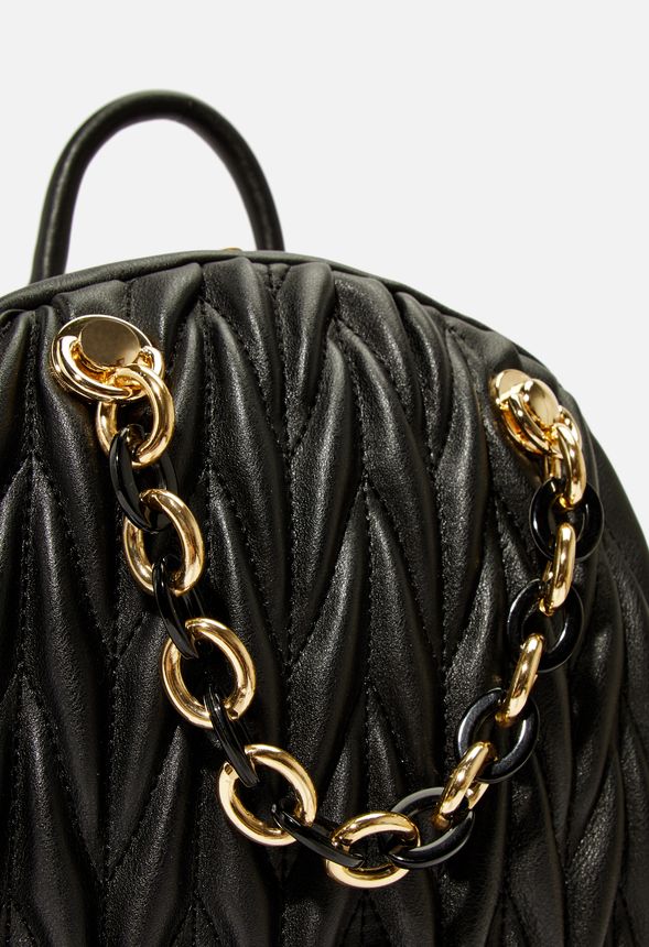Quilted Backpack With Chain Bags & Accessories in Black - Get great ...