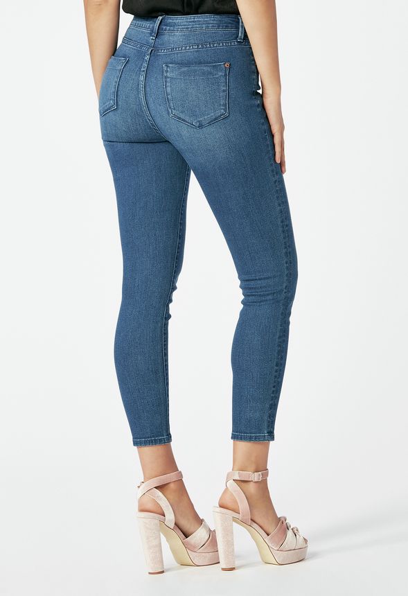 High-Waisted Ankle Grazer Jeans in Indigo Sapphire - Get great deals at ...