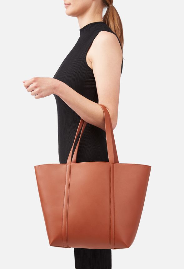Classically Chic Tote in Cognac - Get great deals at JustFab
