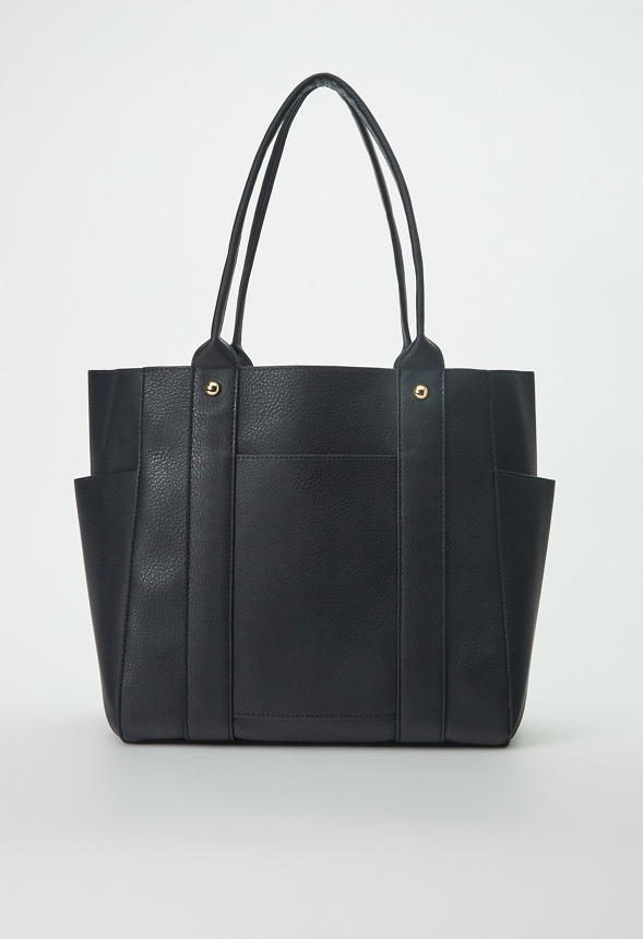 Unlined Multi Pocket Tote Bags & Accessories in Black - Get great deals ...