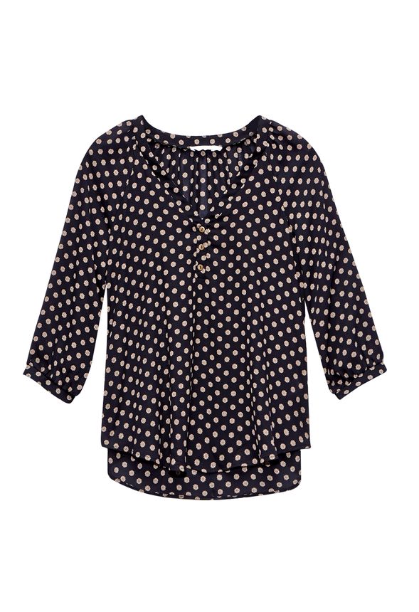 Woven Dot Top in Black Multi - Get great deals at JustFab