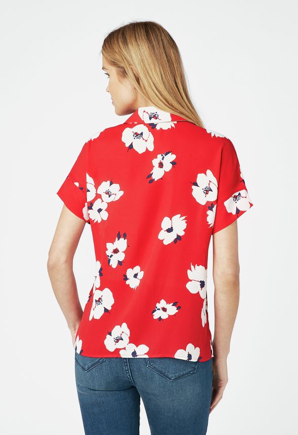 Summer Shirt in Red Multi - Get great deals at JustFab