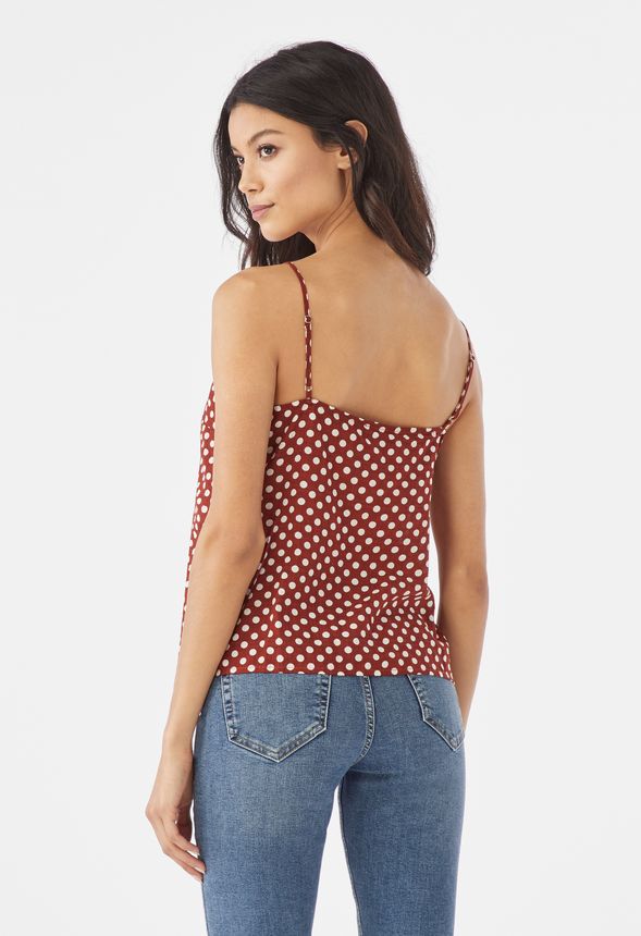 Polka Dot Tank in Rust Multi - Get great deals at JustFab